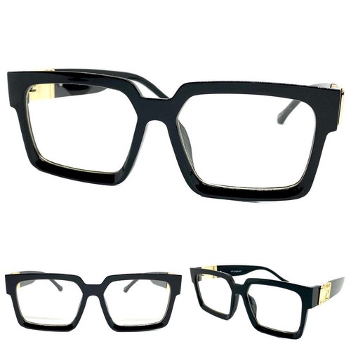 Mens Classic Retro Hip Hop Clear Lens EYE GLASSES Large Thick Square ...
