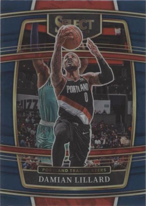 2021-22 Panini Select - Concourse Damian Lillard #3 Blue Prizm for sale ...
