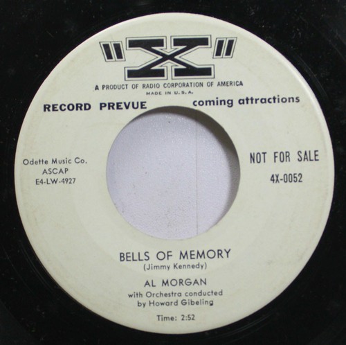 50'S & 60'S Promo 45 Al Morgan - Bells Of Memory / Tell Me Now On X | eBay
