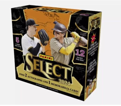 2024 Panini Select Baseball HOBBY Box FACTORY SEALED 2 Autos 12 Packs ...