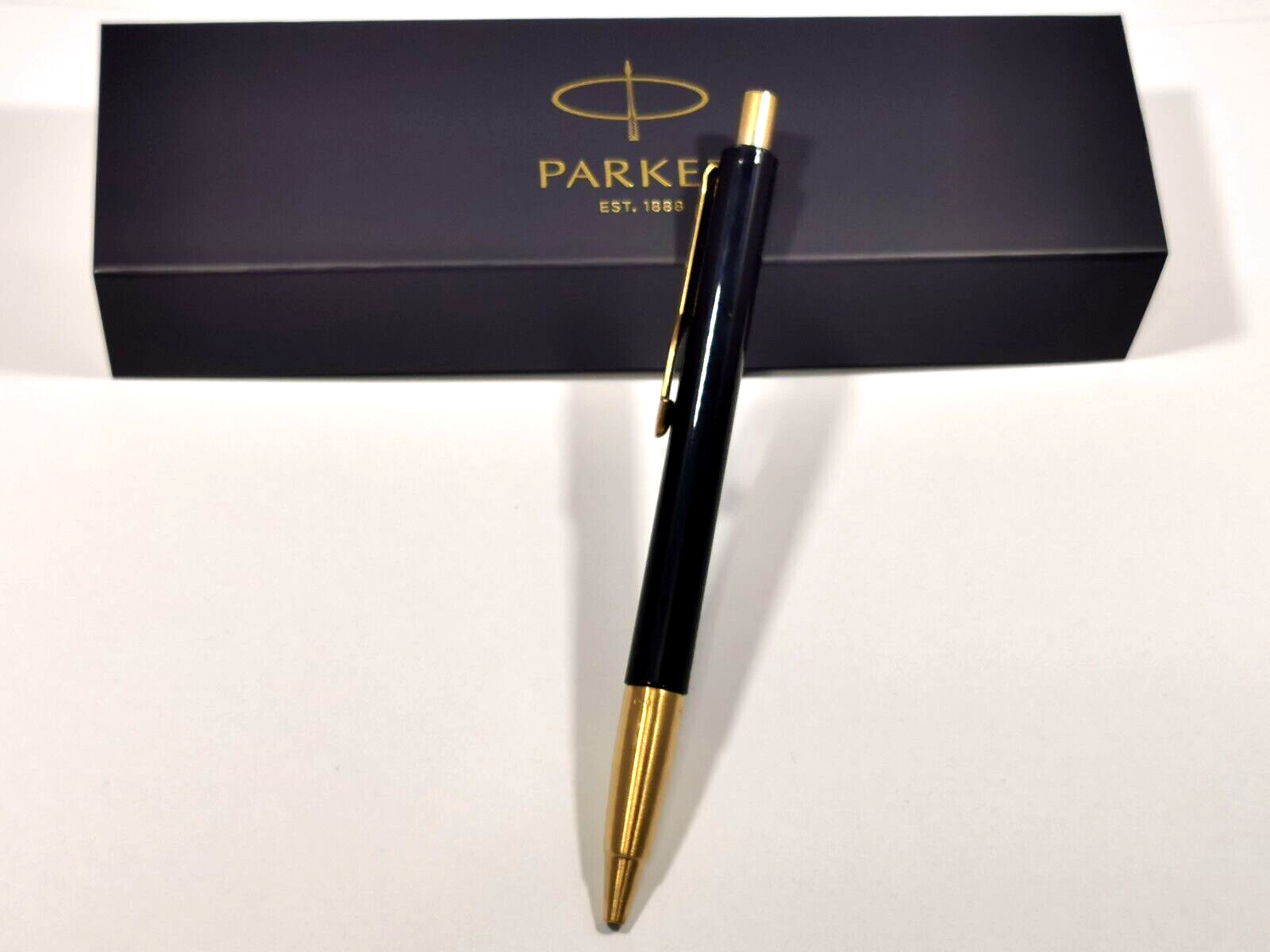 24K. Vergoldet PARKER Vector Kugelschreiber Schwarz Geschenk Edel Nobel ...