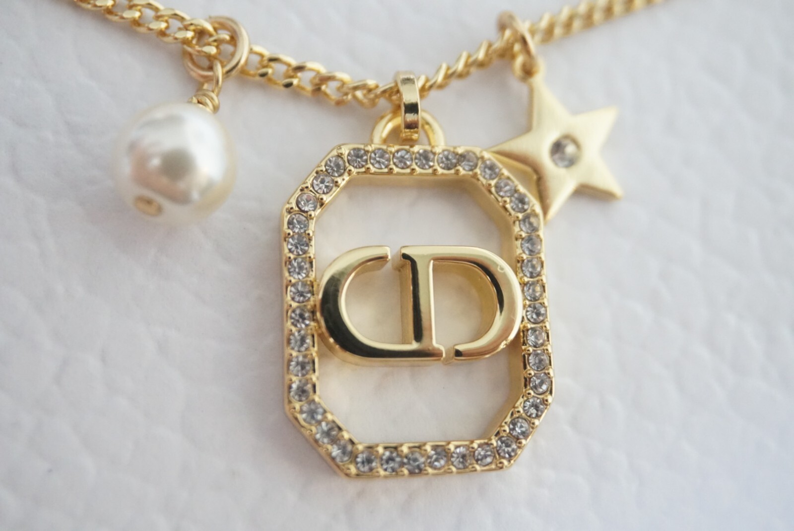 100% Christian DIOR NECKLACE Logo CD signature - Gem