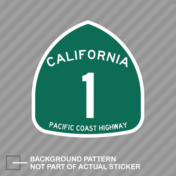 Pacific Coast Highway Sign Sticker Decal PCH California State Route 1 ...