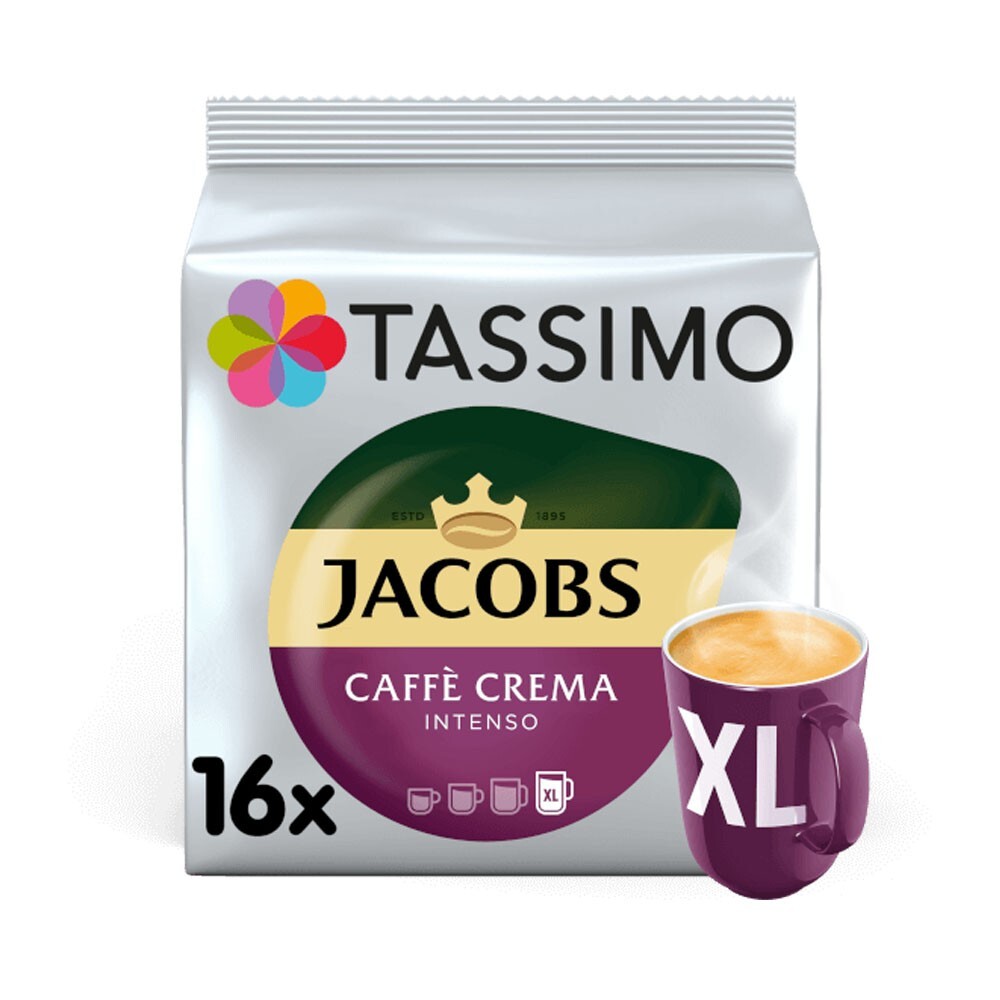 Tassimo Coffee Pods Jacobs Caffé Crema Intenso XL 5 Packs (80 Drinks ...