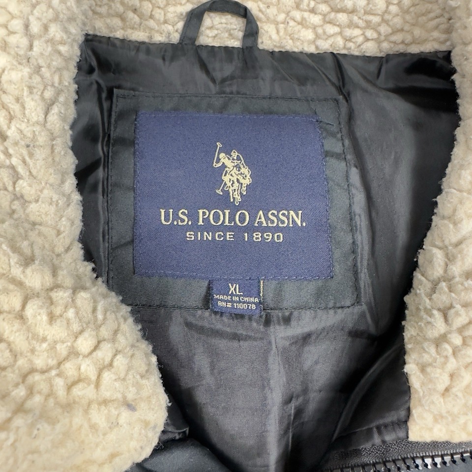 US Polo Assn Puffer Vest SZ XL Black Zipper Broken USPA | eBay