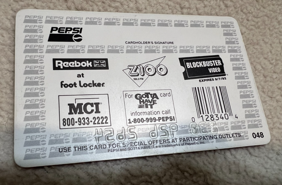 Vintage 1990s plastic PEPSI GOTTA HAVE IT card Promo Advertising ...