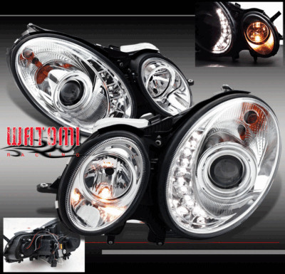 2003 2004 2005 2006 MERCEDES-BENZ W211 E55 DRL LED PROJECTOR HEADLIGHTS ...