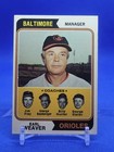 1974 Topps Jim Frey George Bamberger Billy Hunter Earl Weaver Staller ...