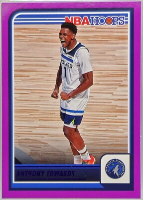 Anthony Edwards 2023-24 Panini NBA Hoops Purple #189 Minnesota ...
