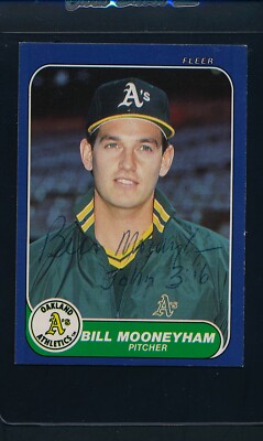 1986 Fleer Update #U-77 Bill Mooneyham A's Signed Auto *29633 | eBay