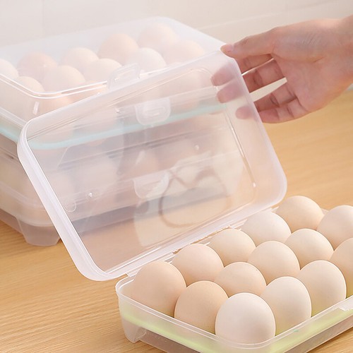 15 Grids Egg Storage Box Egg Carton PP Case Egg Box Tray with Lid ...