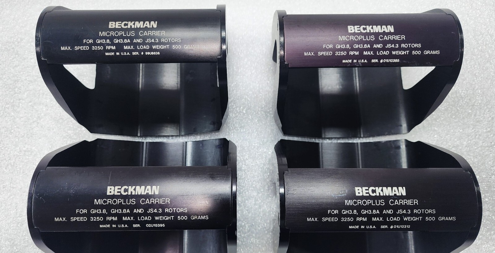 Beckman Microplus Carrier for GH3.8, GH3.8A, JS4.3 Rotors, 500g, SET OF ...