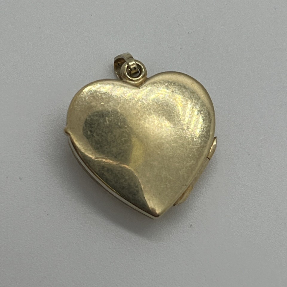 14k Solid Yellow Gold Heart Locket Pendant 2.3 grams Stamped 14kt | eBay