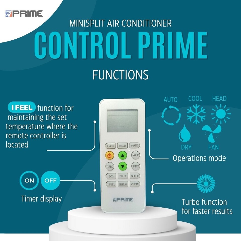 12000 BTU MINI SPLIT AC HEAT PUMP DUCTLESS PRIME WIFI 14 SEER 220V W ...