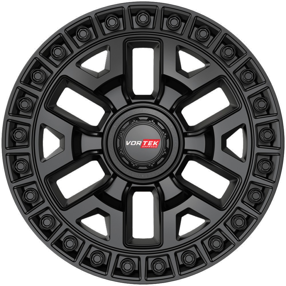 (Set-4) Vortek VRD-704 22x10 5x5"/5x5.5" -18mm Matte Black Wheels Rims ...