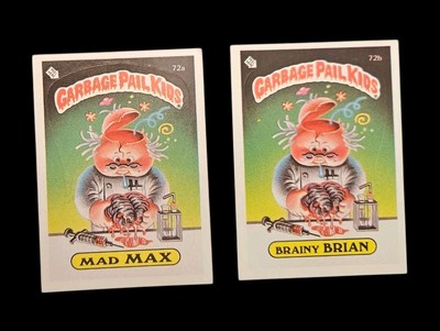 1985 Topps Vintage Garbage Pail Kids Series 2 72a&b Mad Max & Brainy ...