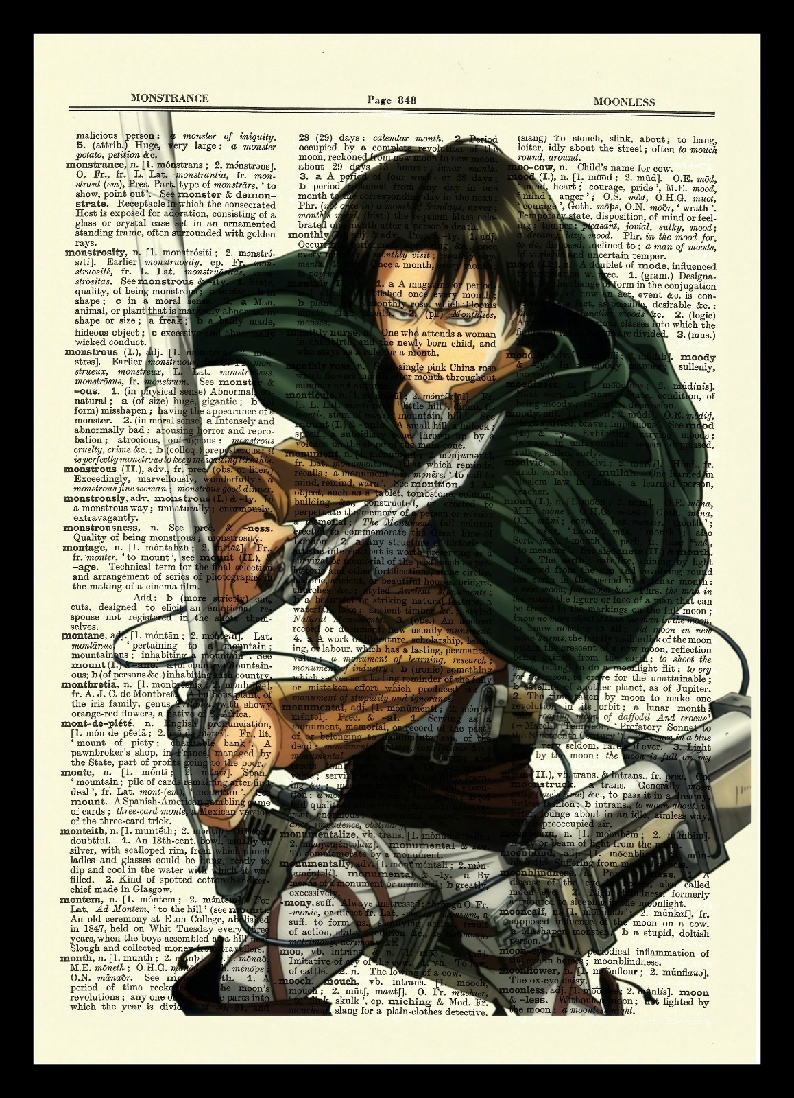 Levi Attack On Titan Anime Dictionary Art Print Poster Picture Book ...