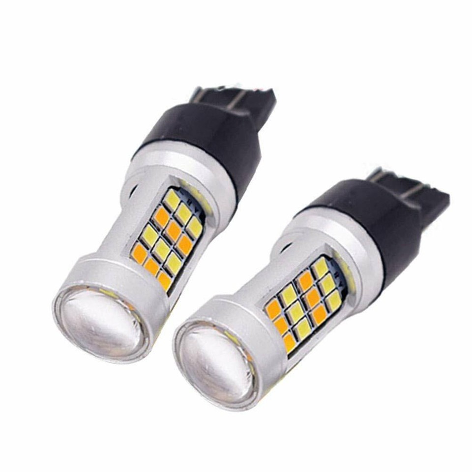 Amber White 7443 7444 LED Front Turn Signal Blinker Light Bulb No Hyper ...