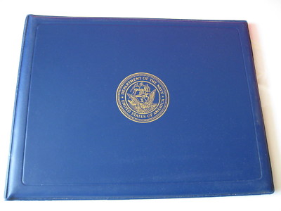 US NAVY Vinyl Award Promotion Certificate Presentation Folders Navy ...