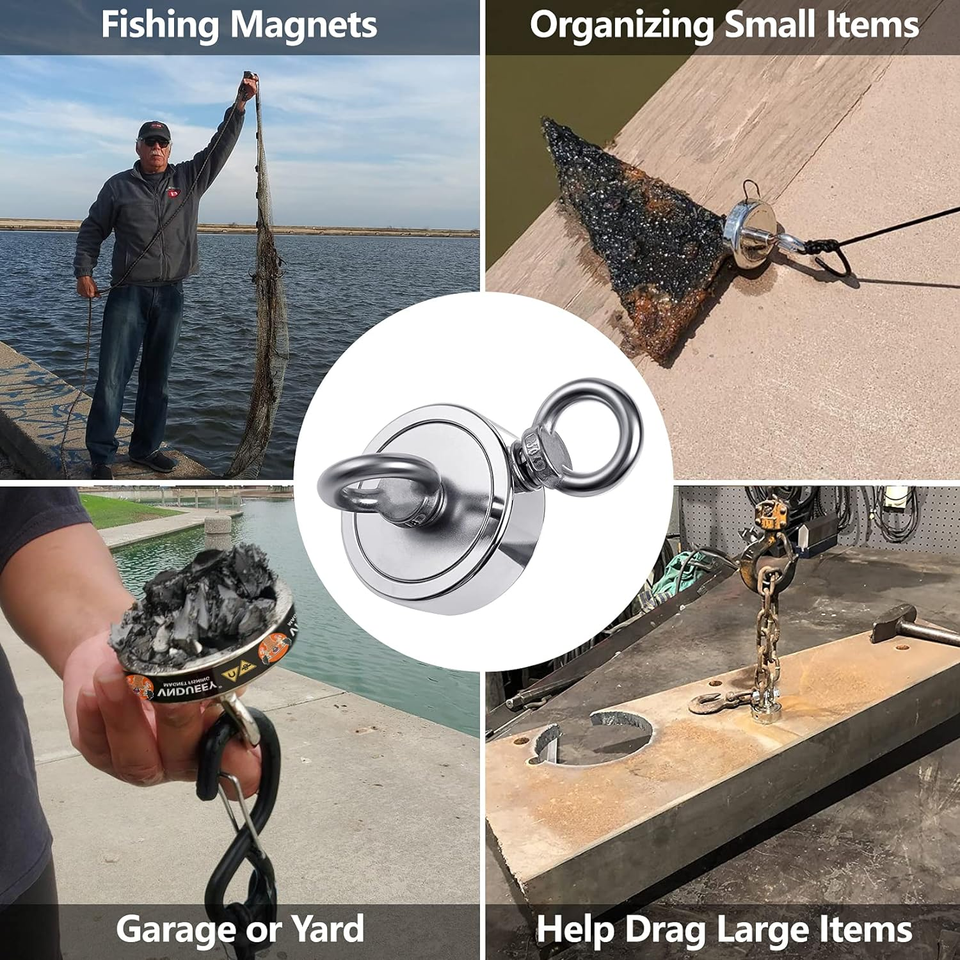 Super Strong Magnet Fishing Kit, Fishing Magnets 760 LBS Pulling ...