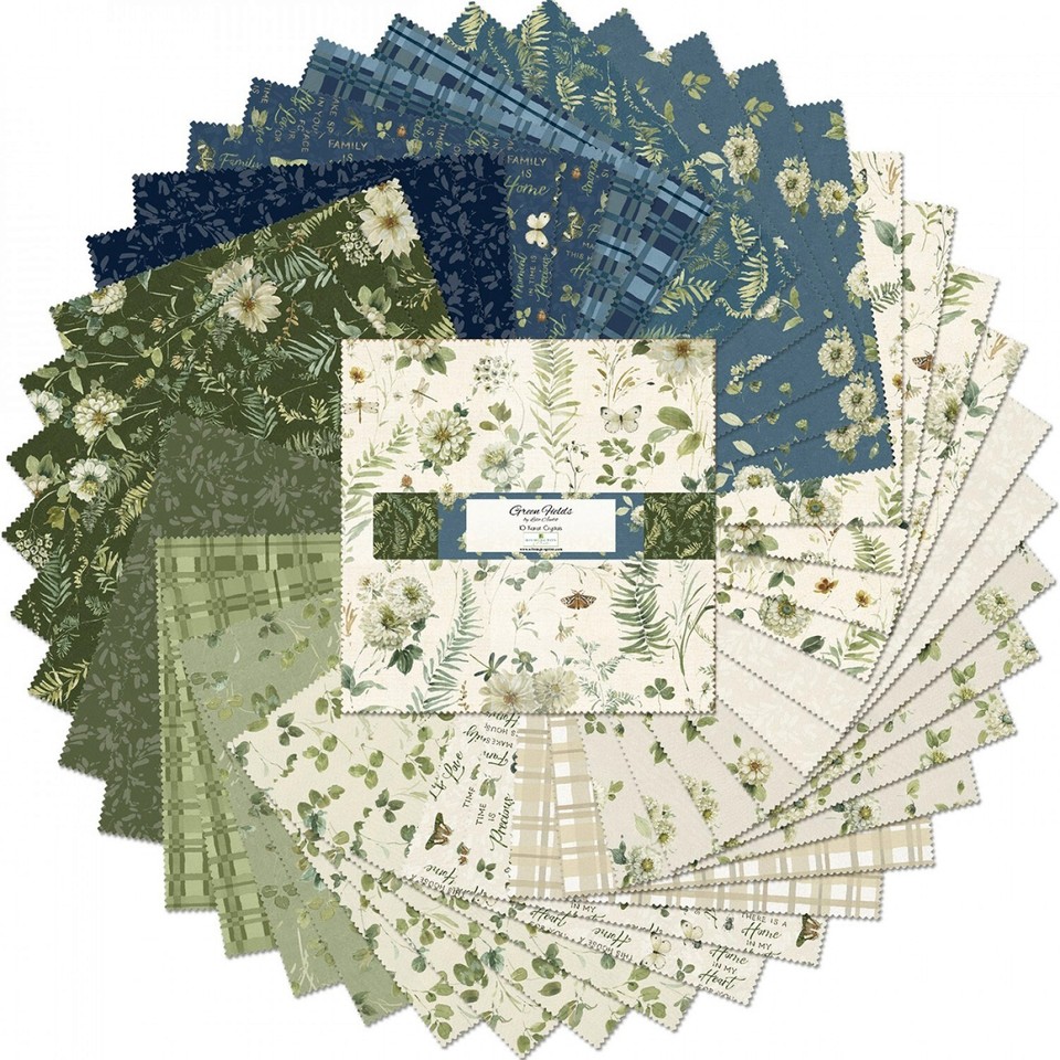 Quilt Kit - Swirling Leaves - 60.5" X 60.5" Green Fields Large Table ...