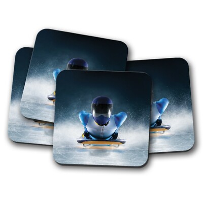 4 Set - Skeleton Bobsled Coaster - Bobsleigh Winter Sport Ice Sled Gift ...