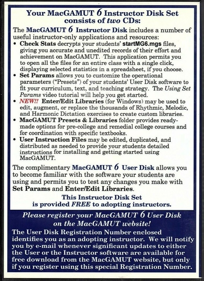 MacGAMUT 6 INSTRUCTOR DISK SET INCLUDES NEW ENTER/EDIT LIBRARIES (2 disc cd set) | eBay