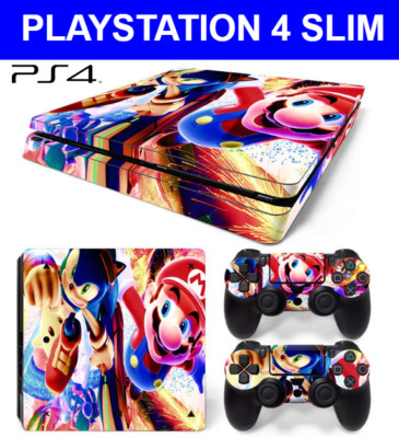 PS4 Themed Decal Mario Sticker Skin for PS4 SLIM Wrap Vinyl ...