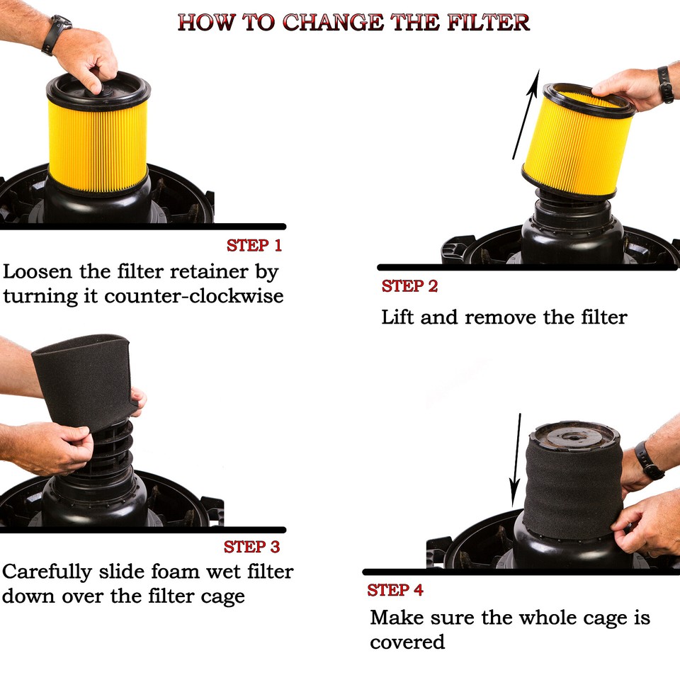 Small Foam Filter Sleeve for Shop-Vac Wet / Dry Vacuums 9052600 Type CC ...