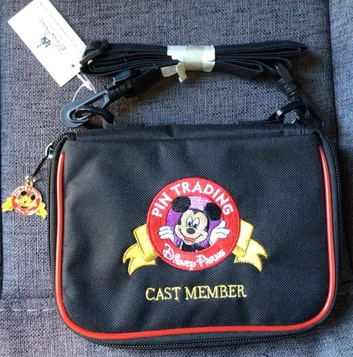DISNEY RARE CAST MEMBER SMALL PIN TRADING BAG with strap | eBay
