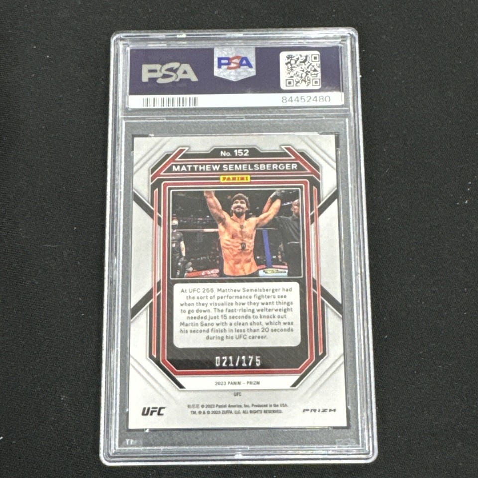 2023 Prizm UFC Matthew Semelsberger #152 Blue /175 PSA 9 | eBay