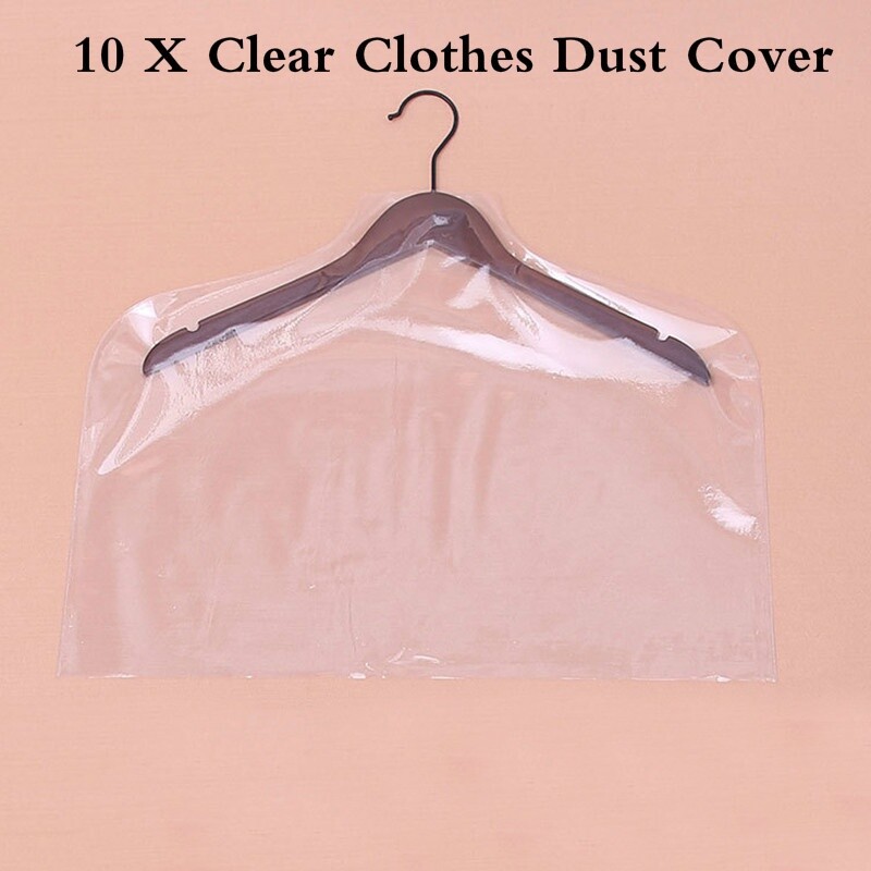 10 X Clear Clothes Dust Cover for Garment Coat Jacket Shirt Moisture ...