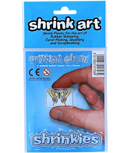 6 CRYSTAL CLEAR SHRINKLES SHRINKIE SHRINK ART PLASTIC CARD MAKING 101MM ...