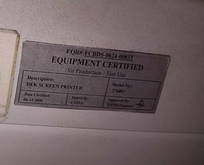 Semiconductor & PCB Equipment - Dek Screen Printer