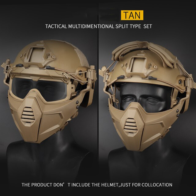 Tactical Half Fask Mask & Goggle Set Protective Mask For SF Fast Helmet ...