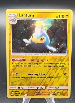 Lanturn Sun & Moon Cosmic Eclipse 72/236 Reverse Holo Pokemon TCG NM-MT ...