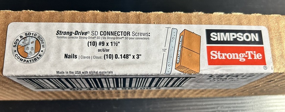 QTY. 50 Simpson Strong-Tie Strap Tie 12" LSTA12 New- Unopened Box | eBay
