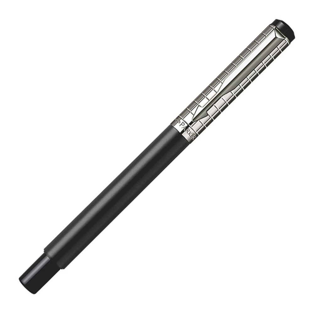 Parker Vector Rollerball Pen, Black SS Chiseled Roller Ball Black Ink ...