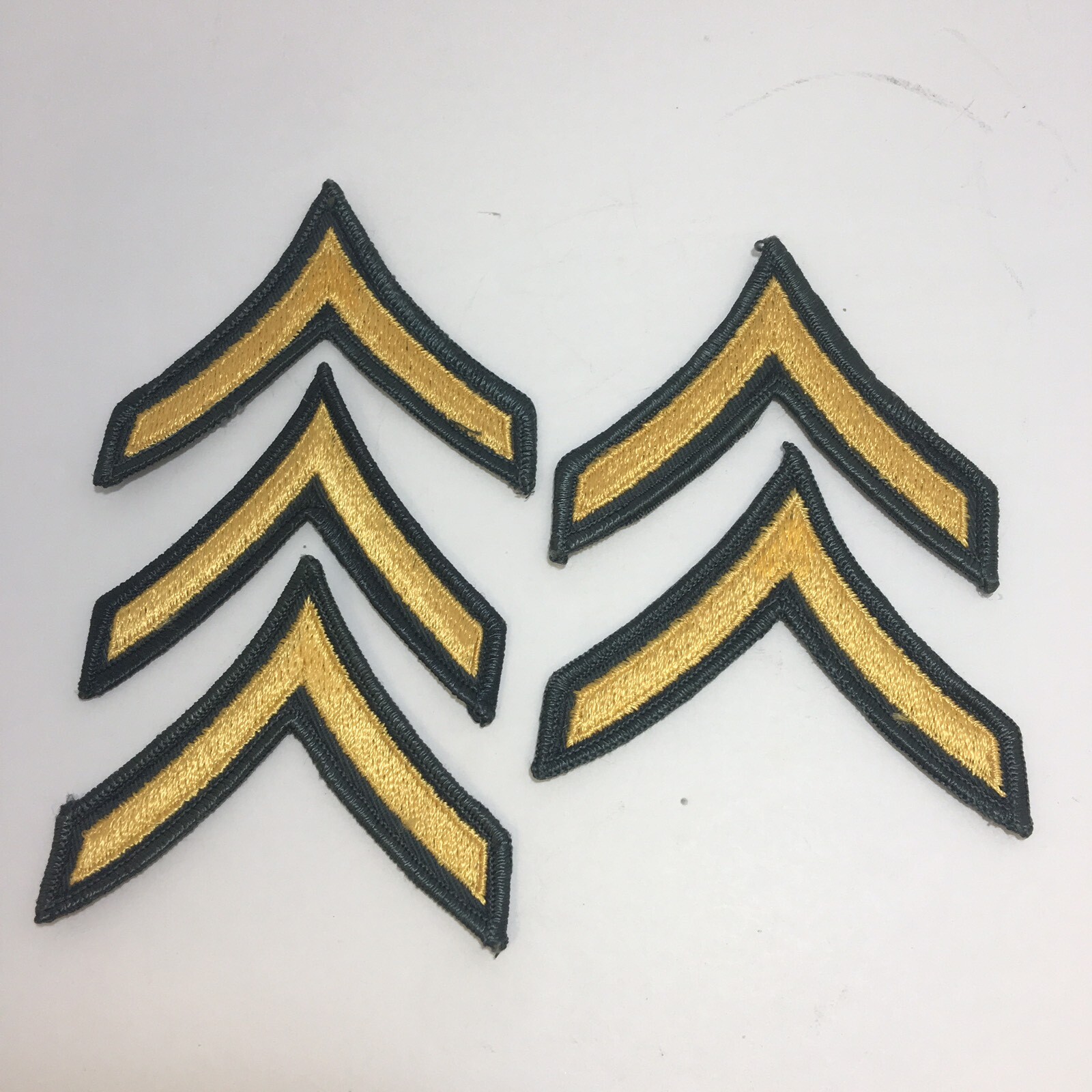 Lot of 5 Army Surplus Military Rank Fabric Patch Chevron E2 Private ...