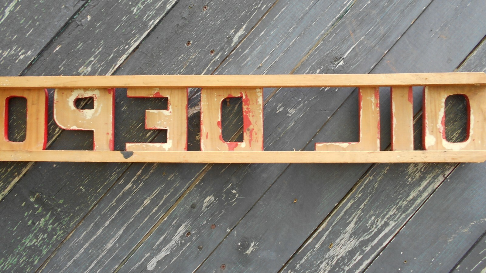 VINTAGE 1950's "OIL DEPO." WOODEN SIGN | eBay