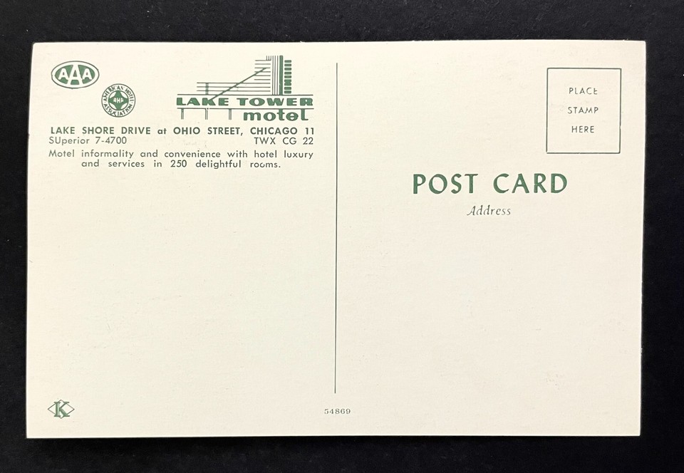 1960s Lake Shore Drive Tower Motel Chicago IL Downtown City Pool VTG ...