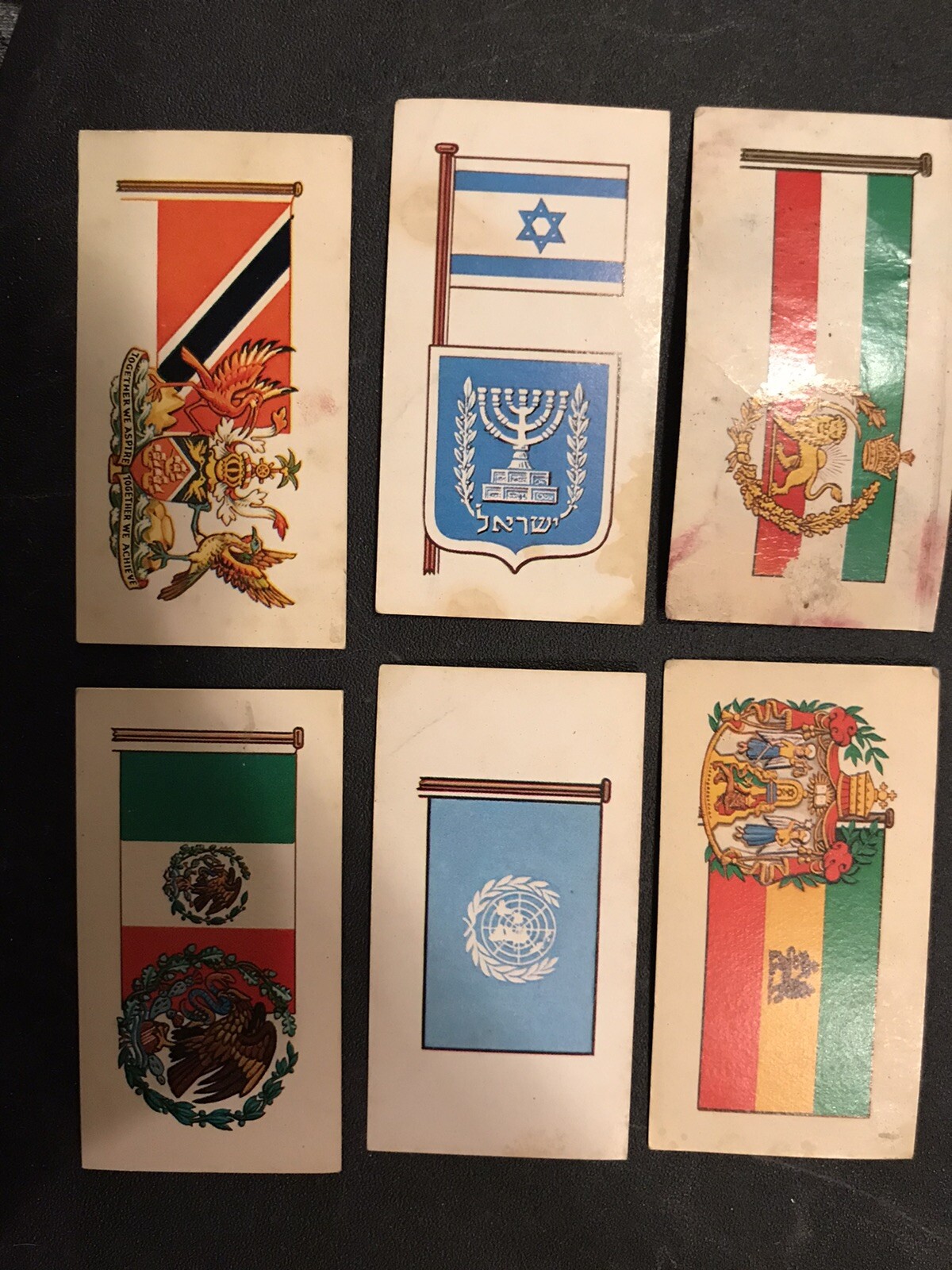 6 pc lot Flags and Emblems of the World trading cards brooke bond trade ...