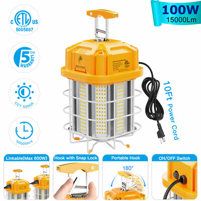 100W LED Temporary Work Light Linkable Construction Jobsite Tunnel ...