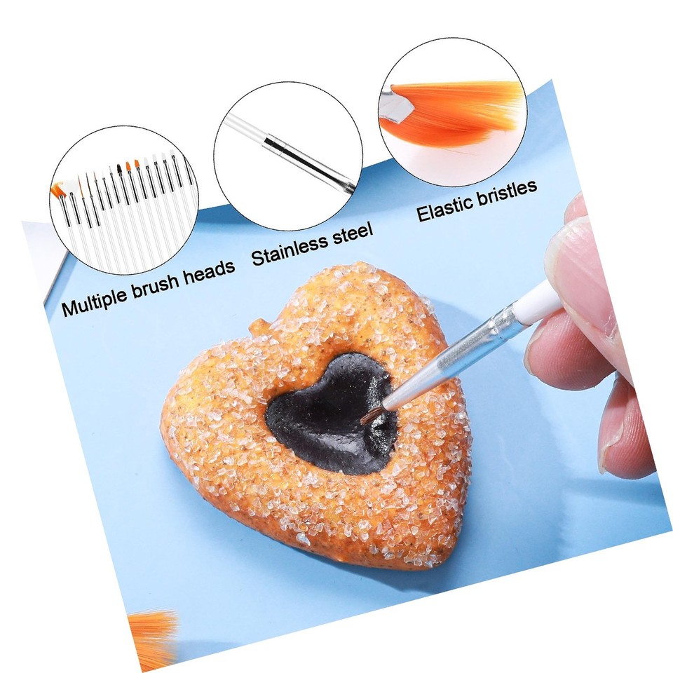 Aster 15Pcs Cake Decorating Brushes, Cake Painting Brushes Kit Food ...