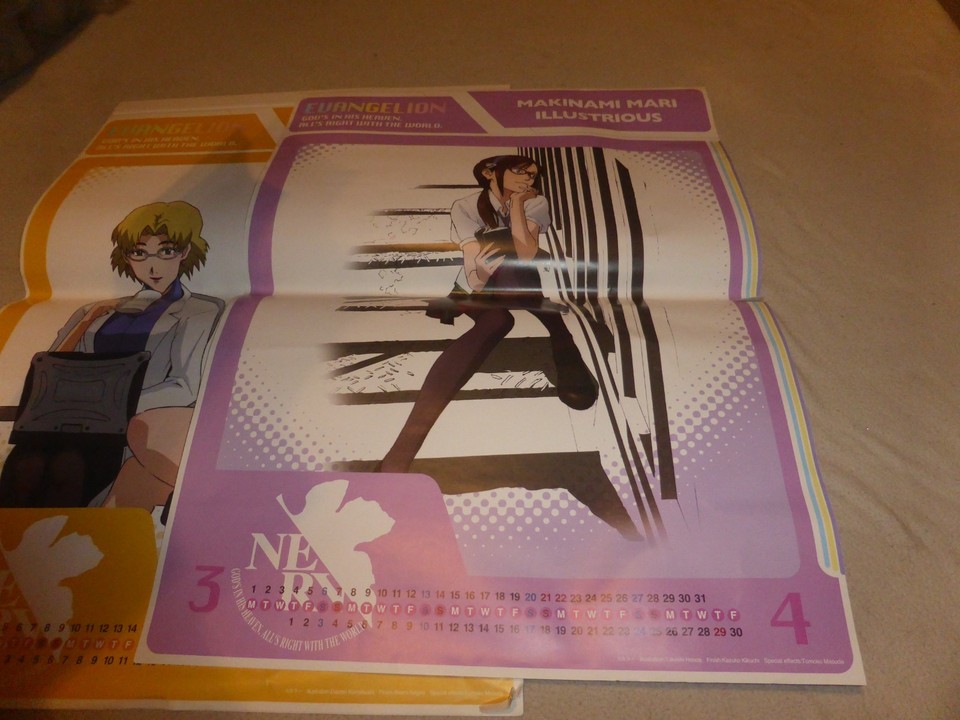 VINTAGE EVANGELION 2010 WALL NEWATRICAL CALENDAR GAINAX TOMOKO MASUDA ...