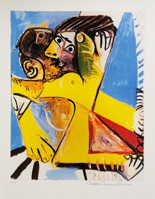 Pablo Picasso EMBRACE TO KISS Estate Signed Numbered Giclee Art 26" x ...