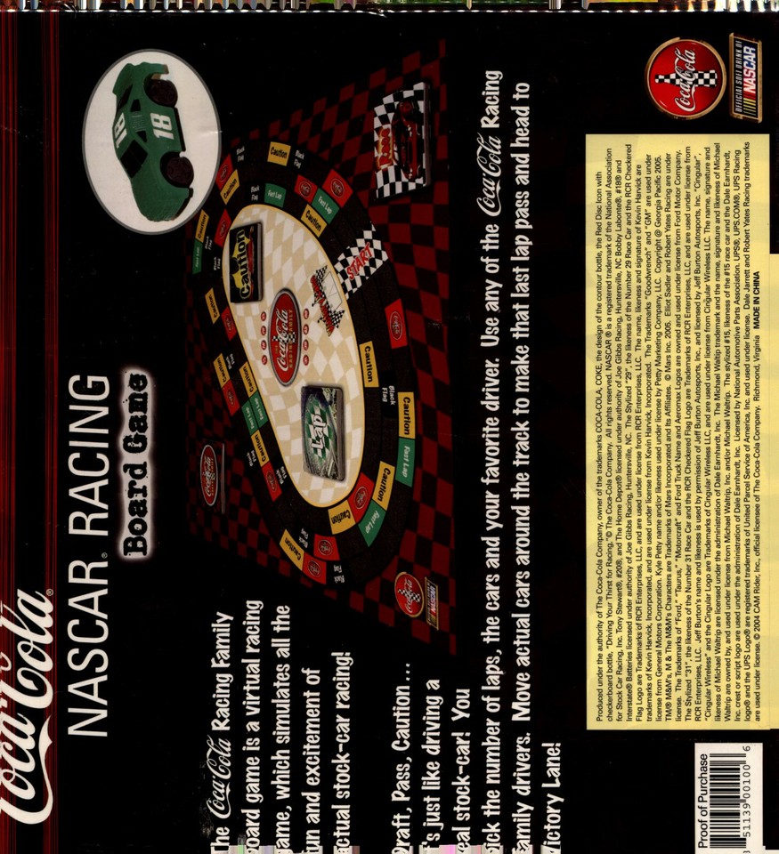 Coca Cola Nascar Racing Board Game | eBay