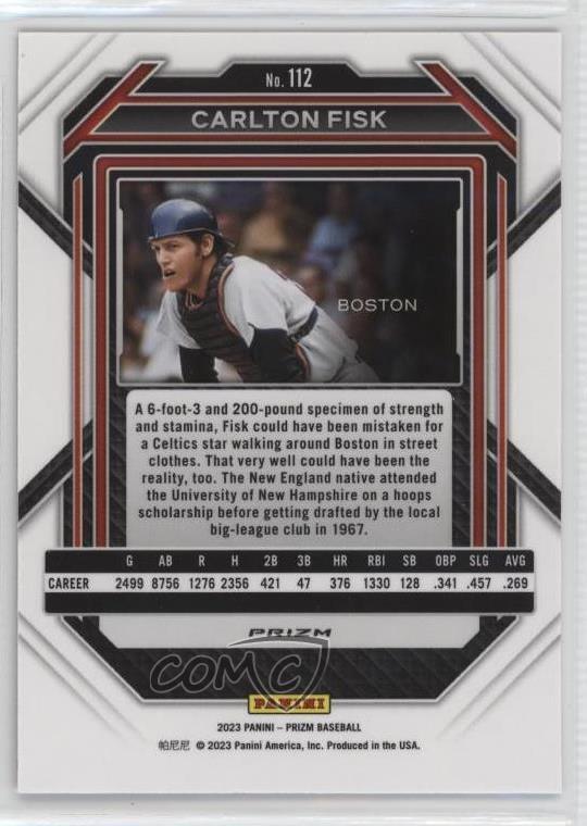 2023 Panini Prizm Ruby Wave Prizm Carlton Fisk #112 HOF | eBay