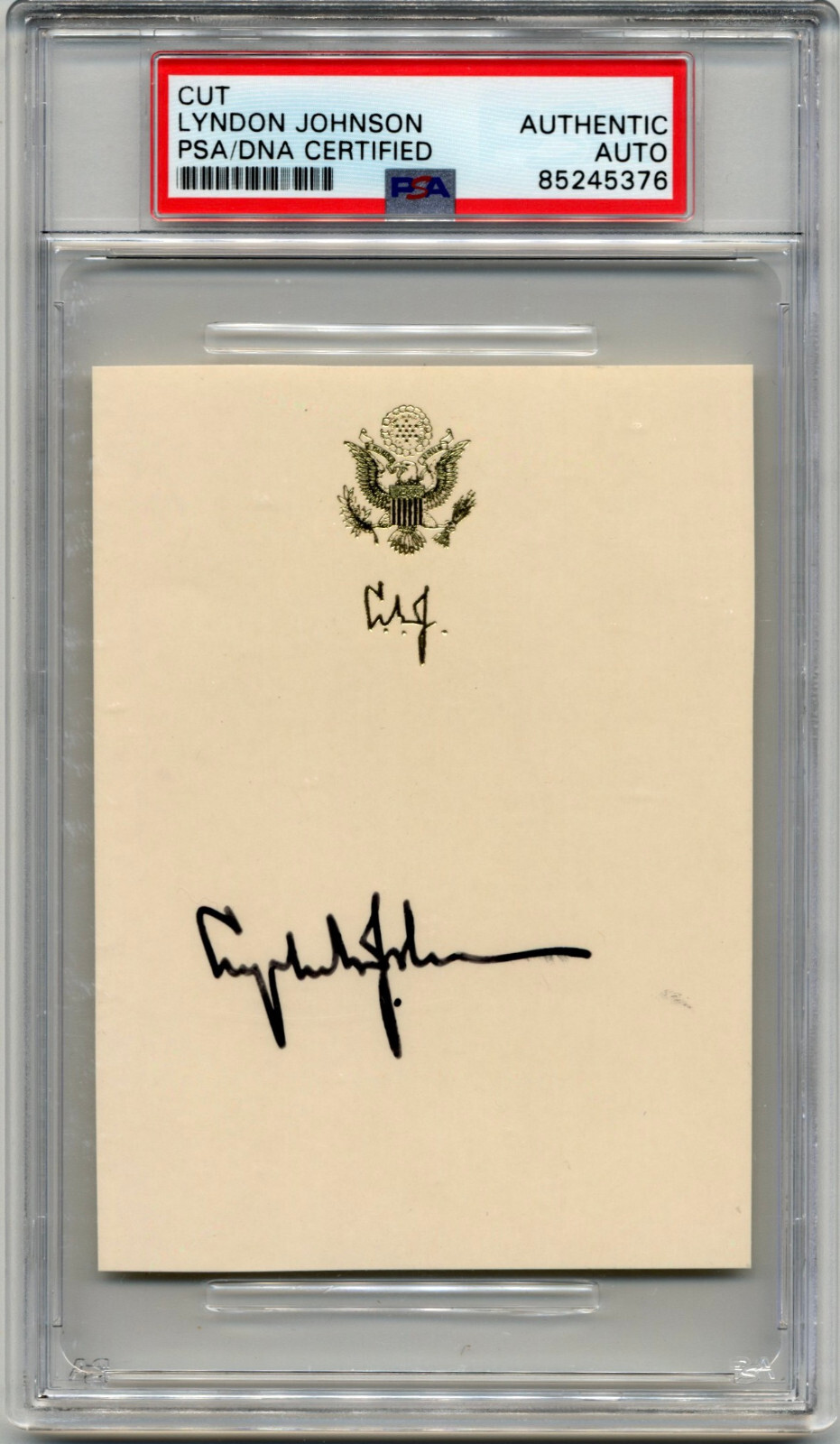 Lyndon Johnson LBJ Signed Presidential Seal Cut Autograph. PSA/DNA | eBay