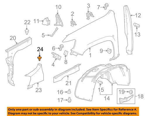 GM OEM 00-22 Canyon Fender Fender Components-Fender Liner Retainer ...